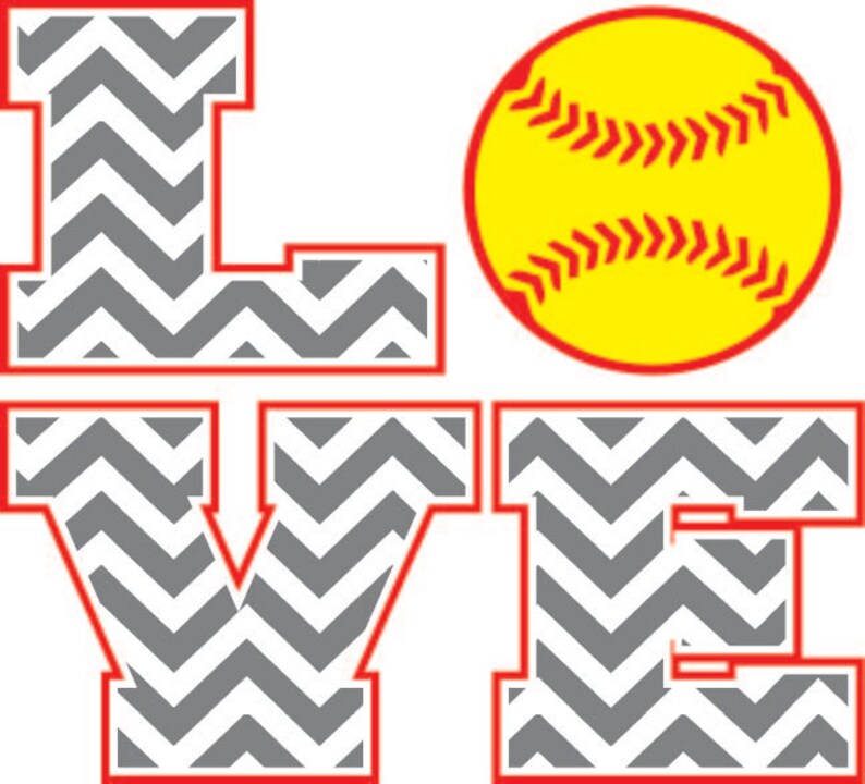 LOVE Baseball or Softball Design Digital Download - Etsy