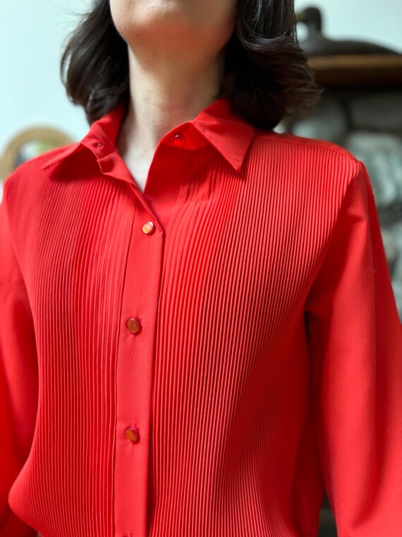 Vintage Lee Mar Pageant red crepe blouse, women’s lig… - Gem