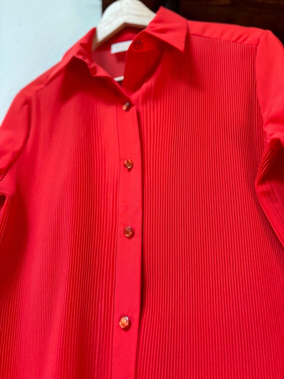 Vintage Lee Mar Pageant red crepe blouse, women’s lig… - Gem