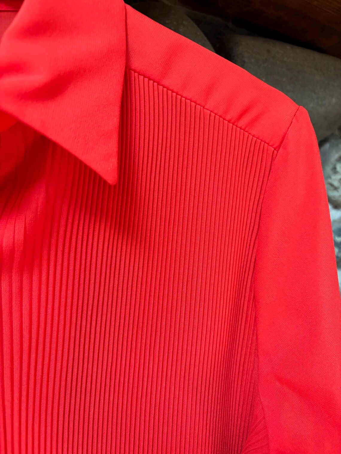 Vintage Lee Mar Pageant Red Crepe Blouse, Women’s Lightweight Top ...