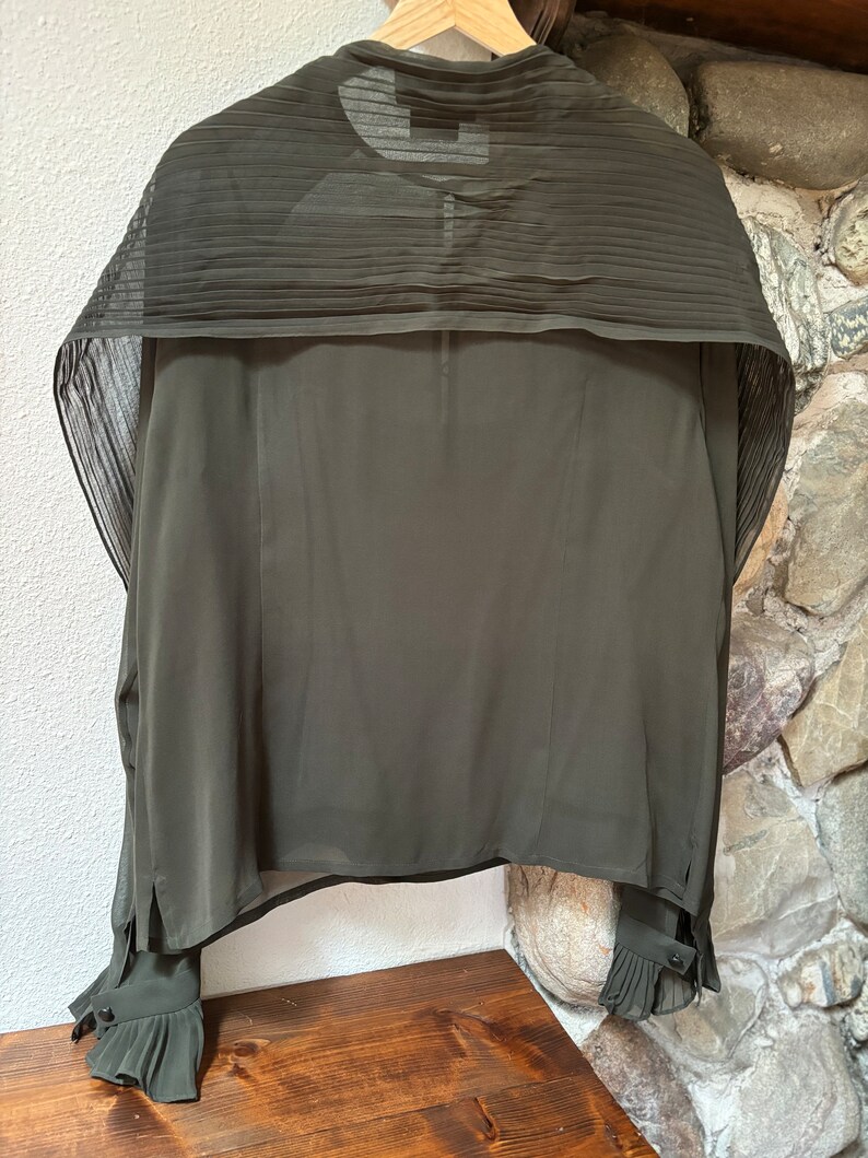 Vintage Carlisle Silk Blouse, 100% Silk Womens Top, Long Sleeve Button up With Tank Top, Cami ...