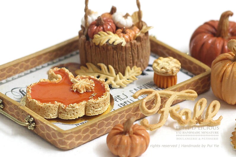 Autumn Pumpkin Pie in the Shape of Pumpkin FALL 12th Scale - Etsy