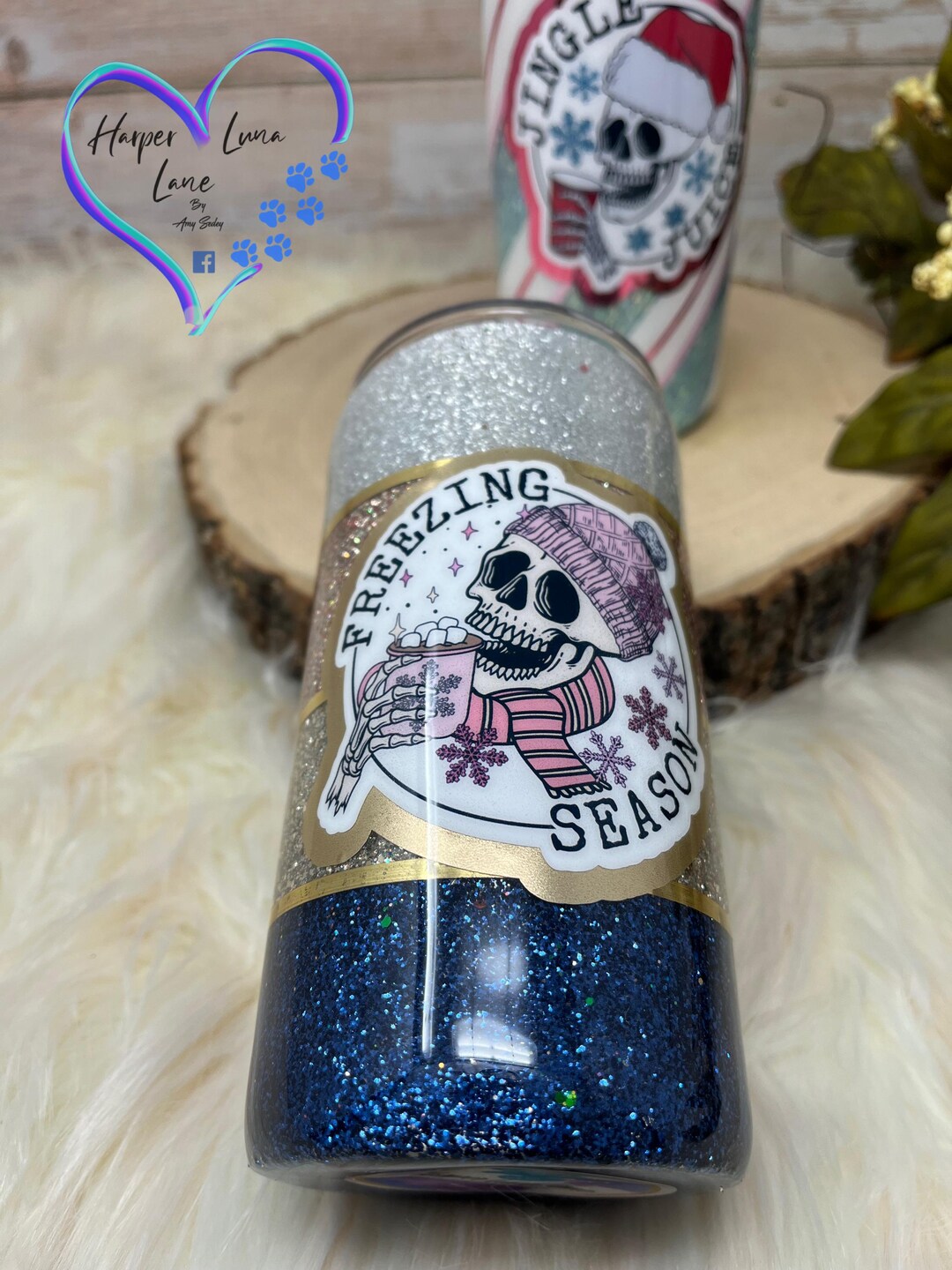 Freezing Season Tumbler, Epoxy, Glitter Tumbler, Personalized Tumbler ...