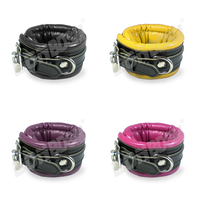 Bondage Wrist and Ankle Cuffs, Extra Padded Genuine Leather Locking ...