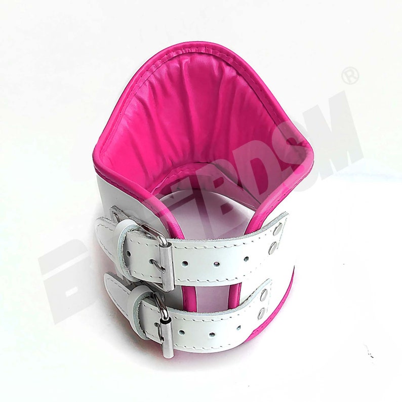 Bondage Restraint Strict White Leather Posture Collar With 3 - Etsy Australia