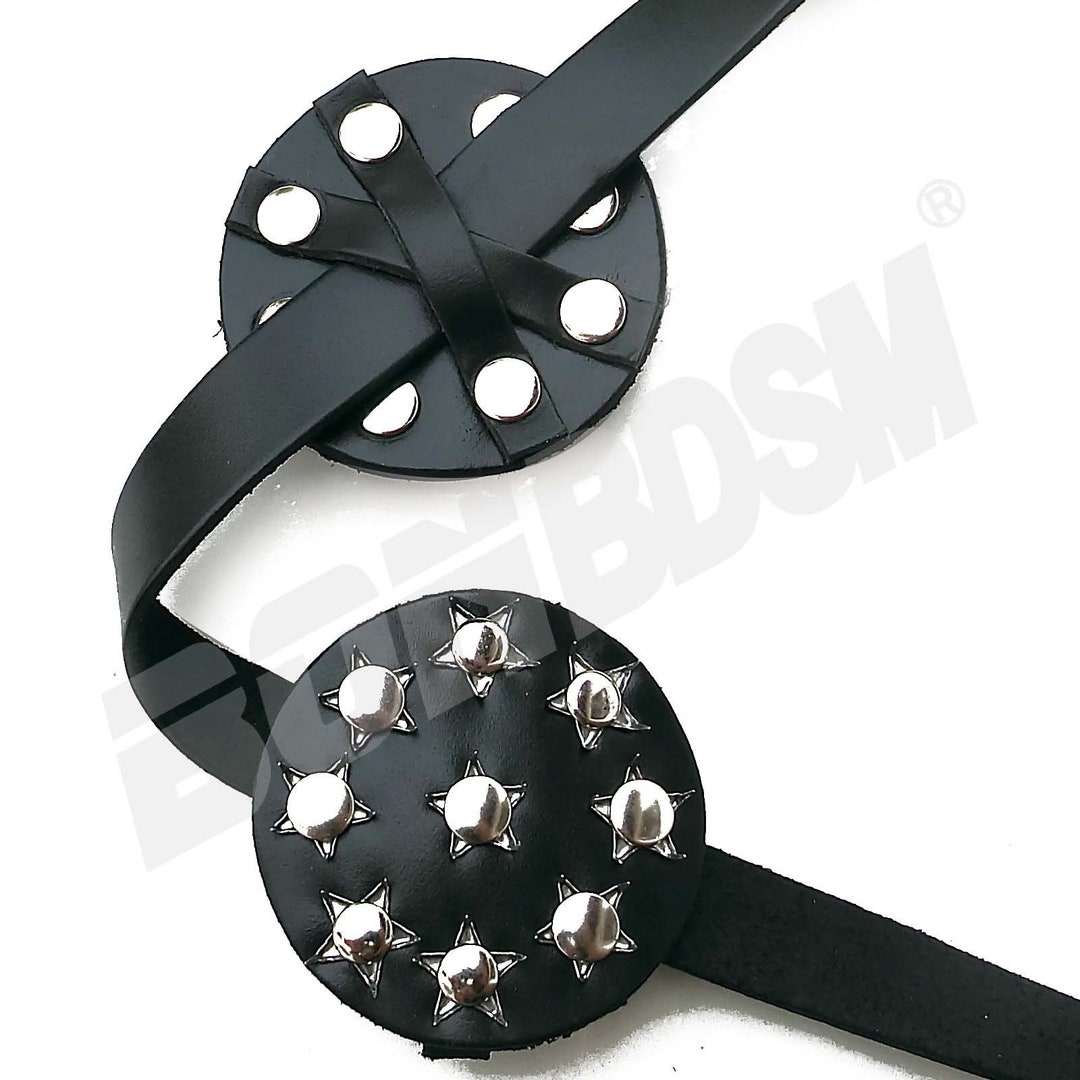 BDSM Nipple Toy, Leather Studded Spiked Breast Binders Clamps, Erotic ...