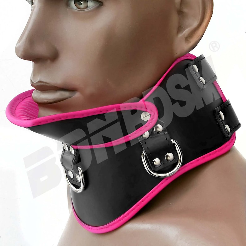 Bondage Restraint Strict Leather Posture Collar with 3 strong | Etsy