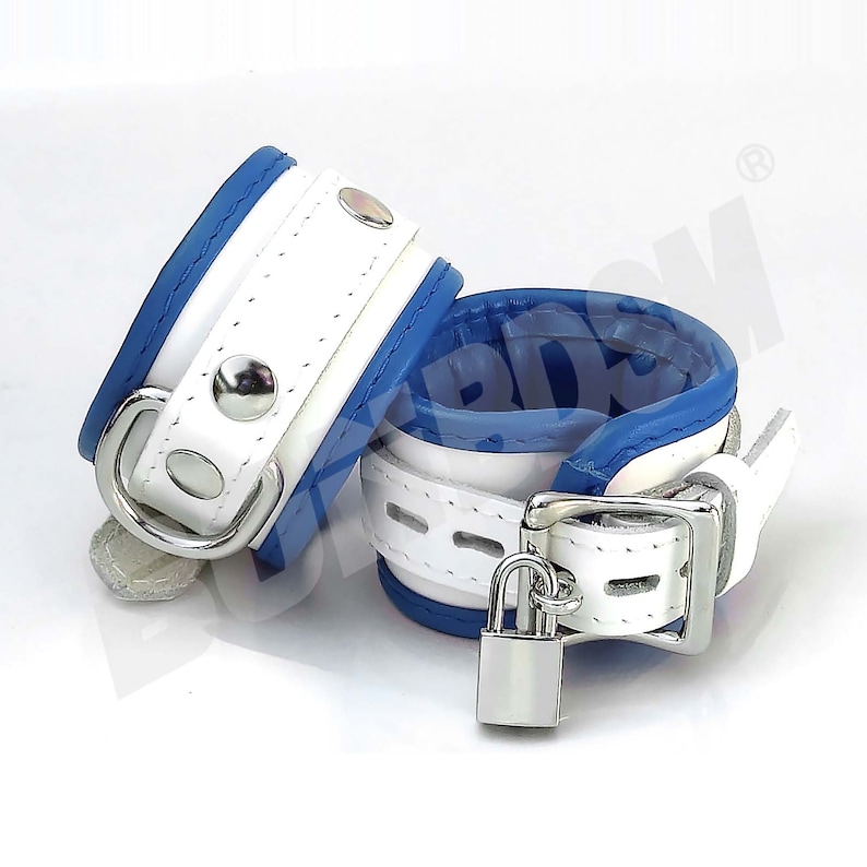 Bondage Wrist and Ankle Cuffs, 2' Inches Soft Padded Genuine White ...