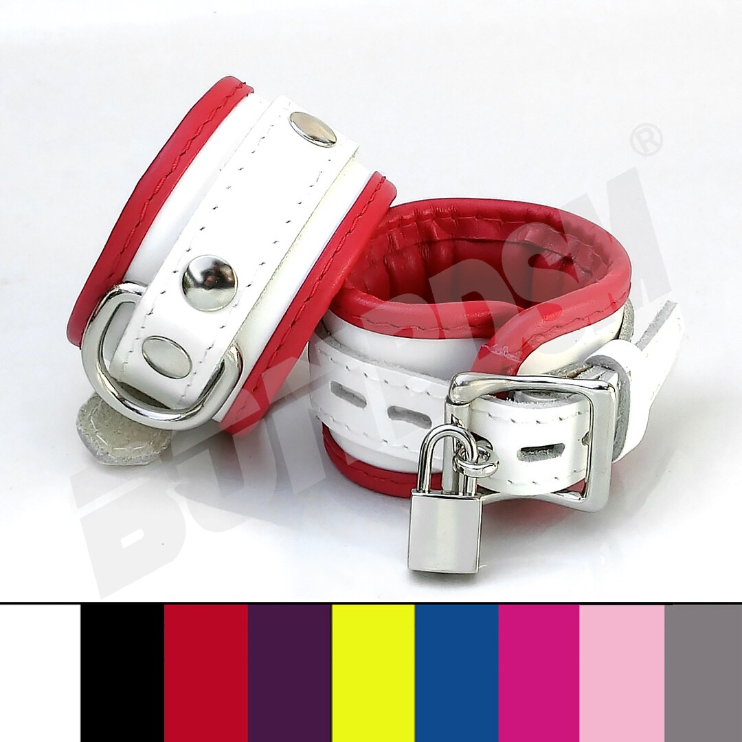 Bondage Wrist and Ankle Cuffs, 2' Inches Soft Padded Genuine White ...