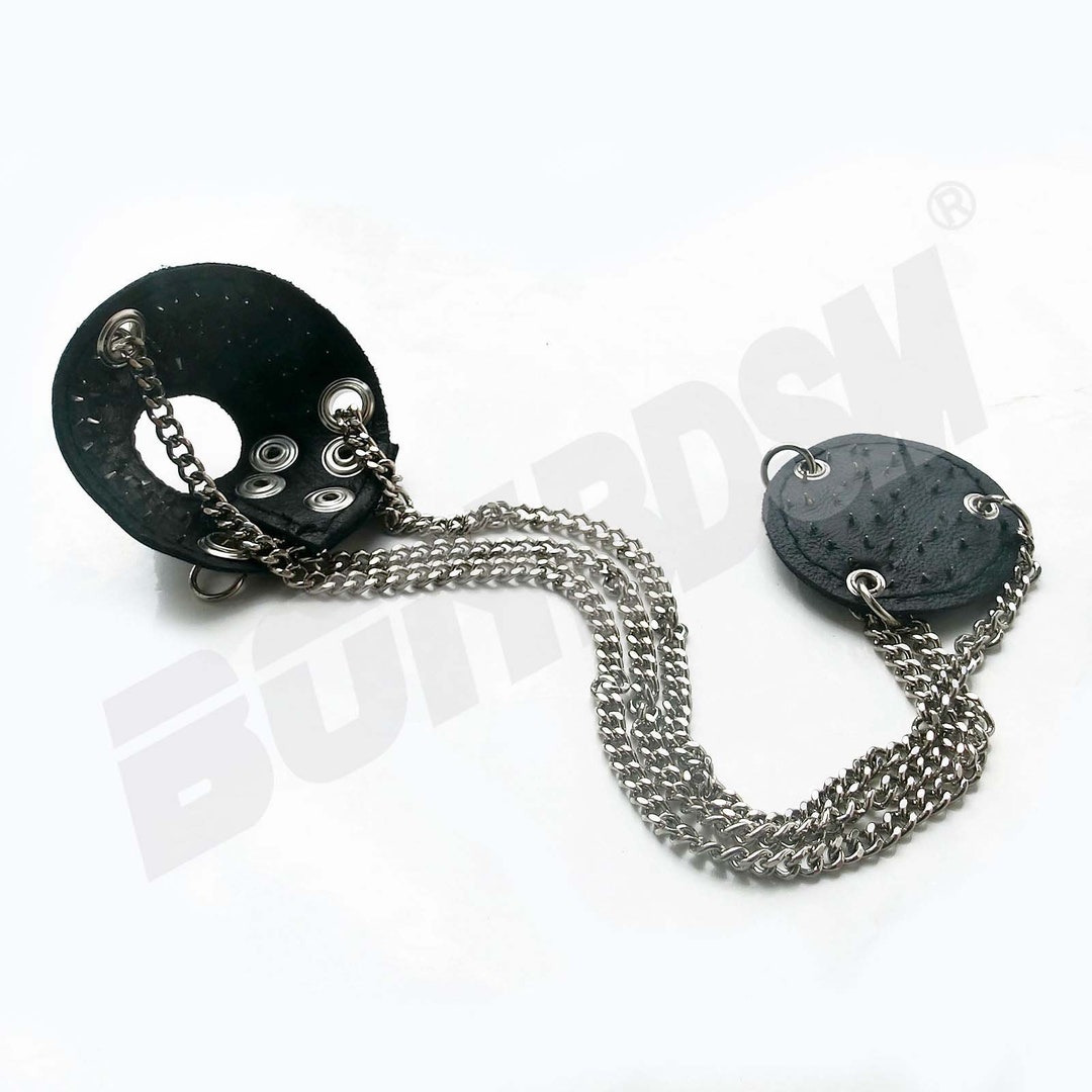 Leather Parachute Cone Shaped Ball Stretcher Cbt With Spikes And Disc