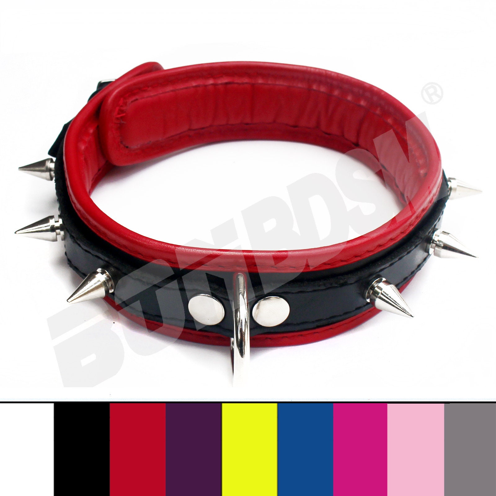 Bondage Restraint Collar with Spikes soft padded genuine | Etsy