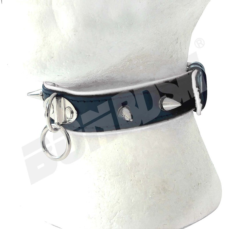 Bondage Restraint Collar W Spikes Genuine Leather O-ring - Etsy