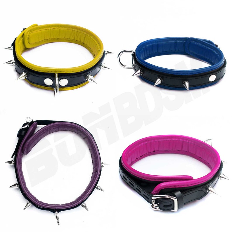 Bondage Restraint Collar With Spikes Soft Padded Genuine - Etsy
