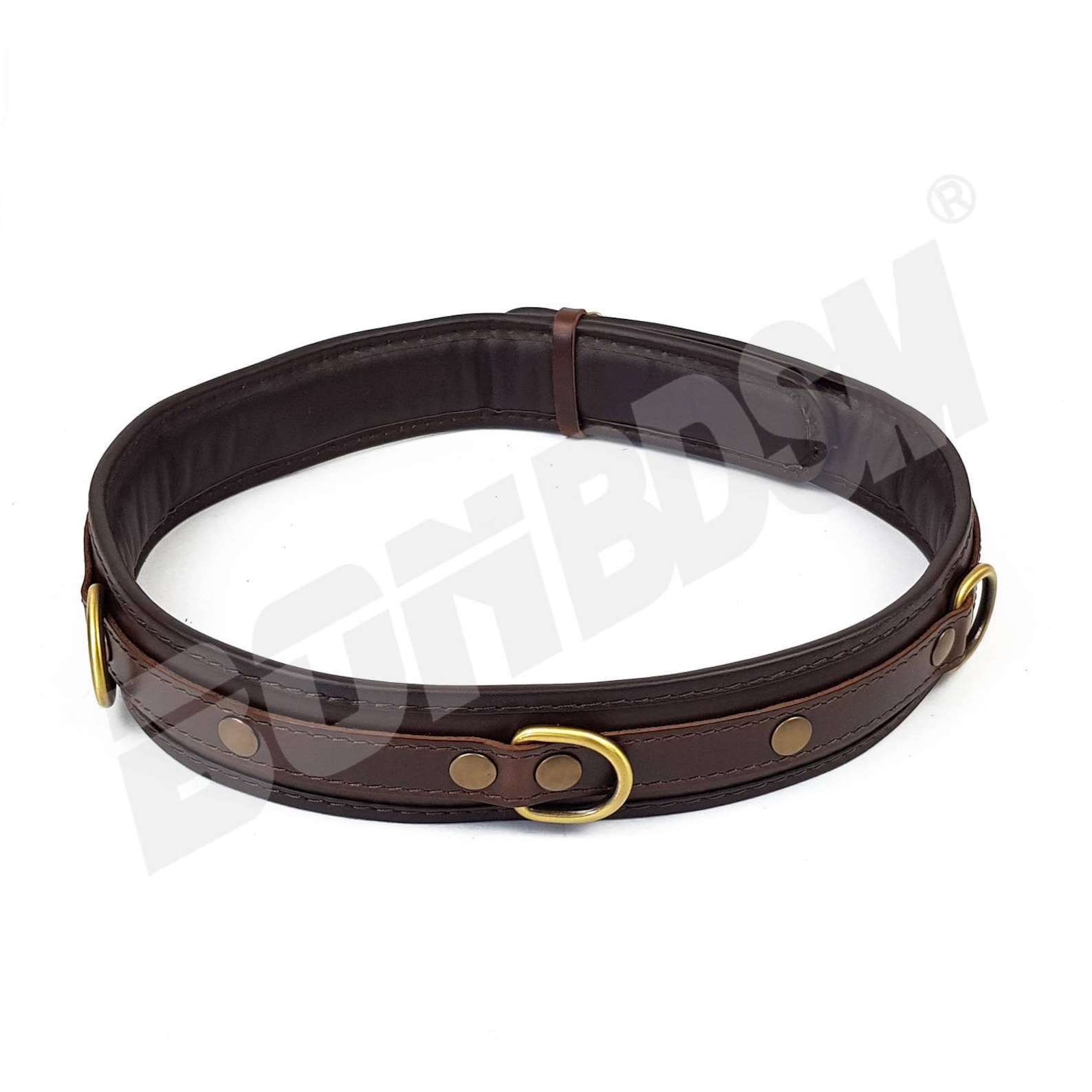 Bondage Restraint Waist Belt W FREE PADLOCK, Soft Padded Genuine Brown ...