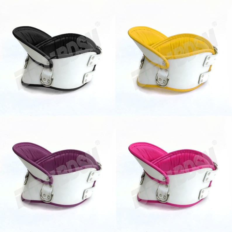 Bondage Restraint Strict White Leather Posture Collar With 3 - Etsy Australia