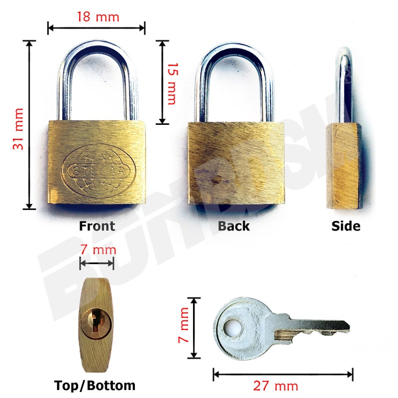 20 Mm Padlock and 3 Keys - Etsy