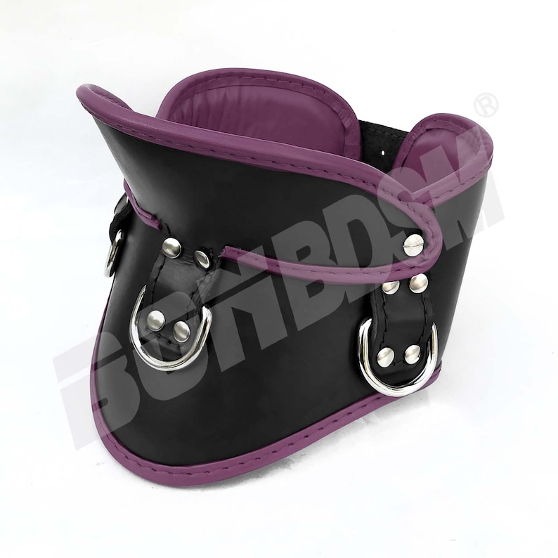 Bondage Restraint Strict Leather Posture Collar With 3 Strong - Etsy