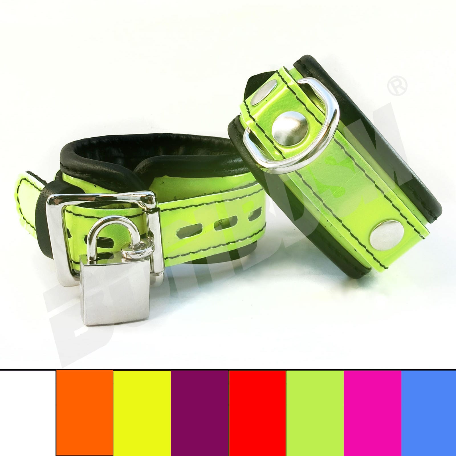 Bondage Wrist Ankle Cuffs Soft Padded Black Genuine Leather and ...