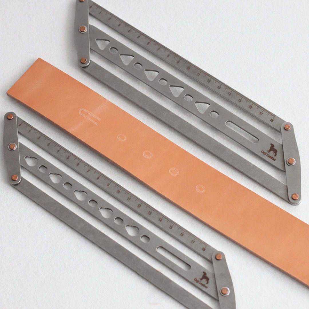 Leather Belt Punching Hole Positioning Ruler Art Assist Draft Craftool ...