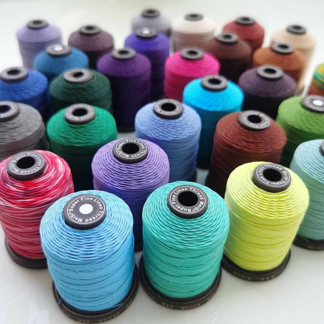 Meisi Super Fine Waxed Linen Thread M40 0.45mm Leathercraft Cord Wire ...