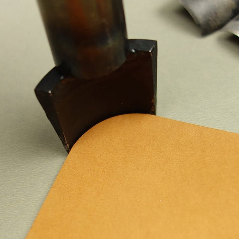 Shallow Circle Round Corner Punch Hy U Shape Wallet Leather | Etsy