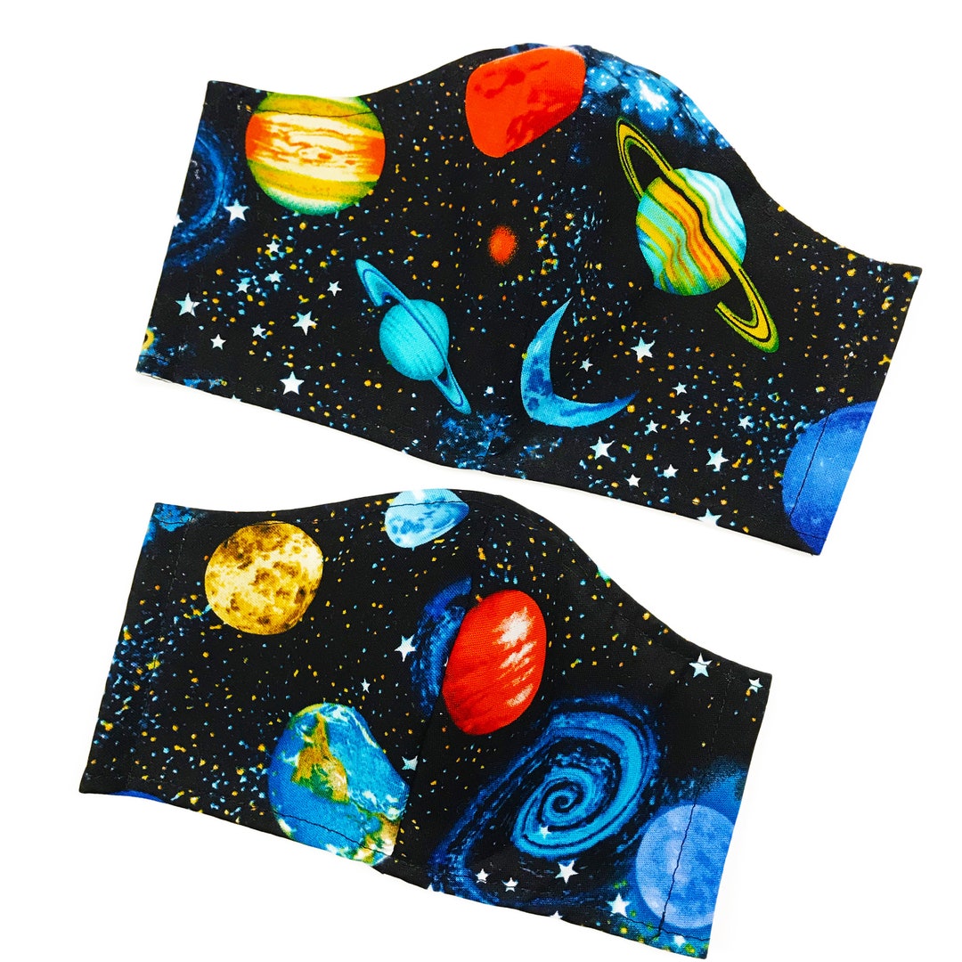 Planets Face Mask Adjustable Straps Washable & Reusable Made in USA - Etsy