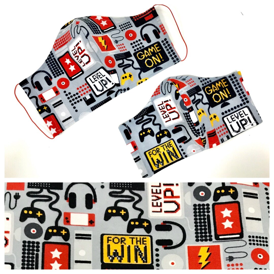 Gamer Face Mask - 100% Cotton and Flannel Washable & Reusable - Made in ...