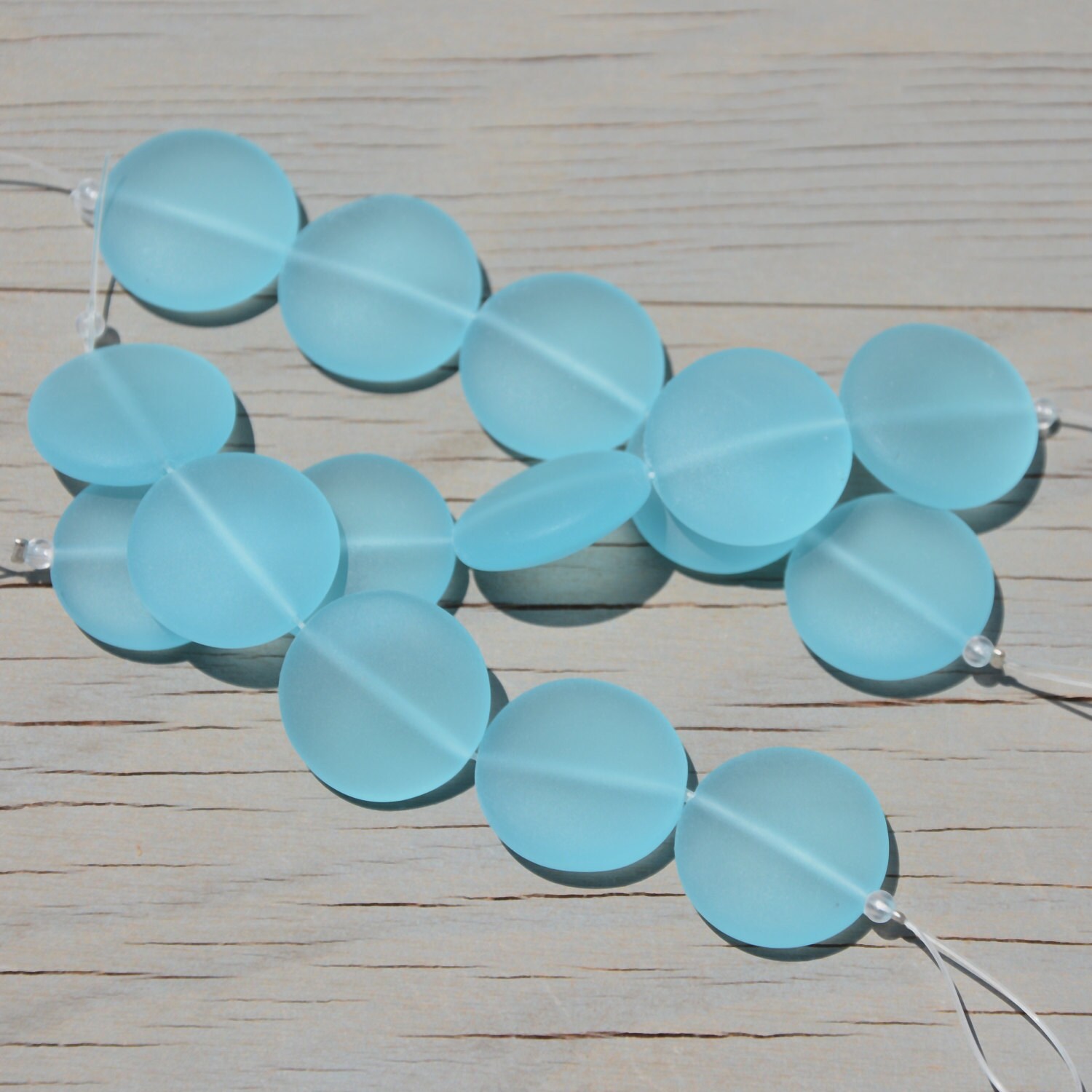 Cultured Sea Glass Coin 20mm 5pcs Large Coin Puffedjewelry - Etsy
