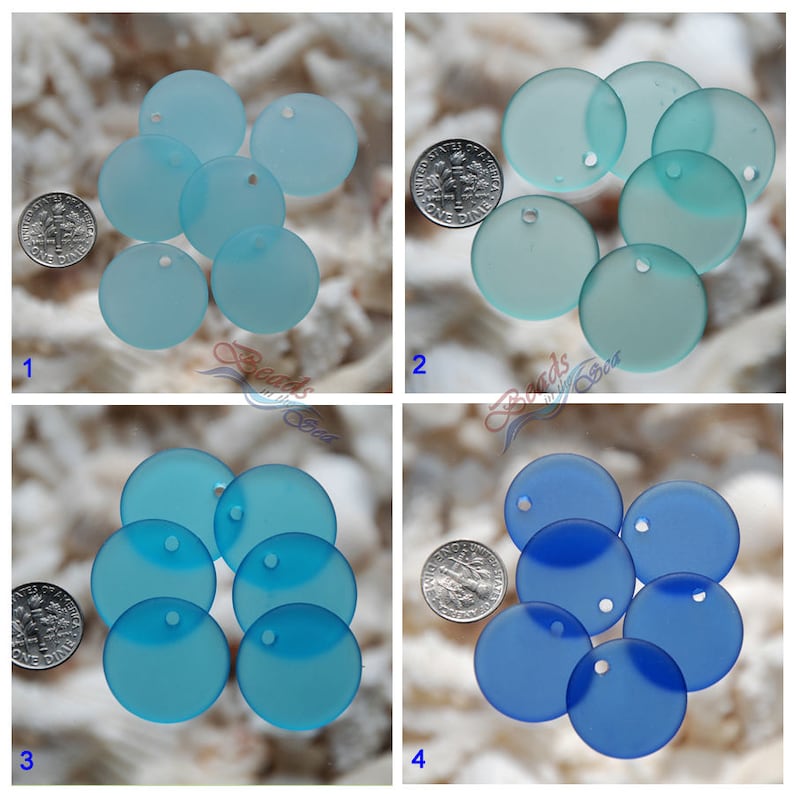 Sea Glass Coin Flat Rainbow 2pcs 25mm Flat Coin Cultured - Etsy