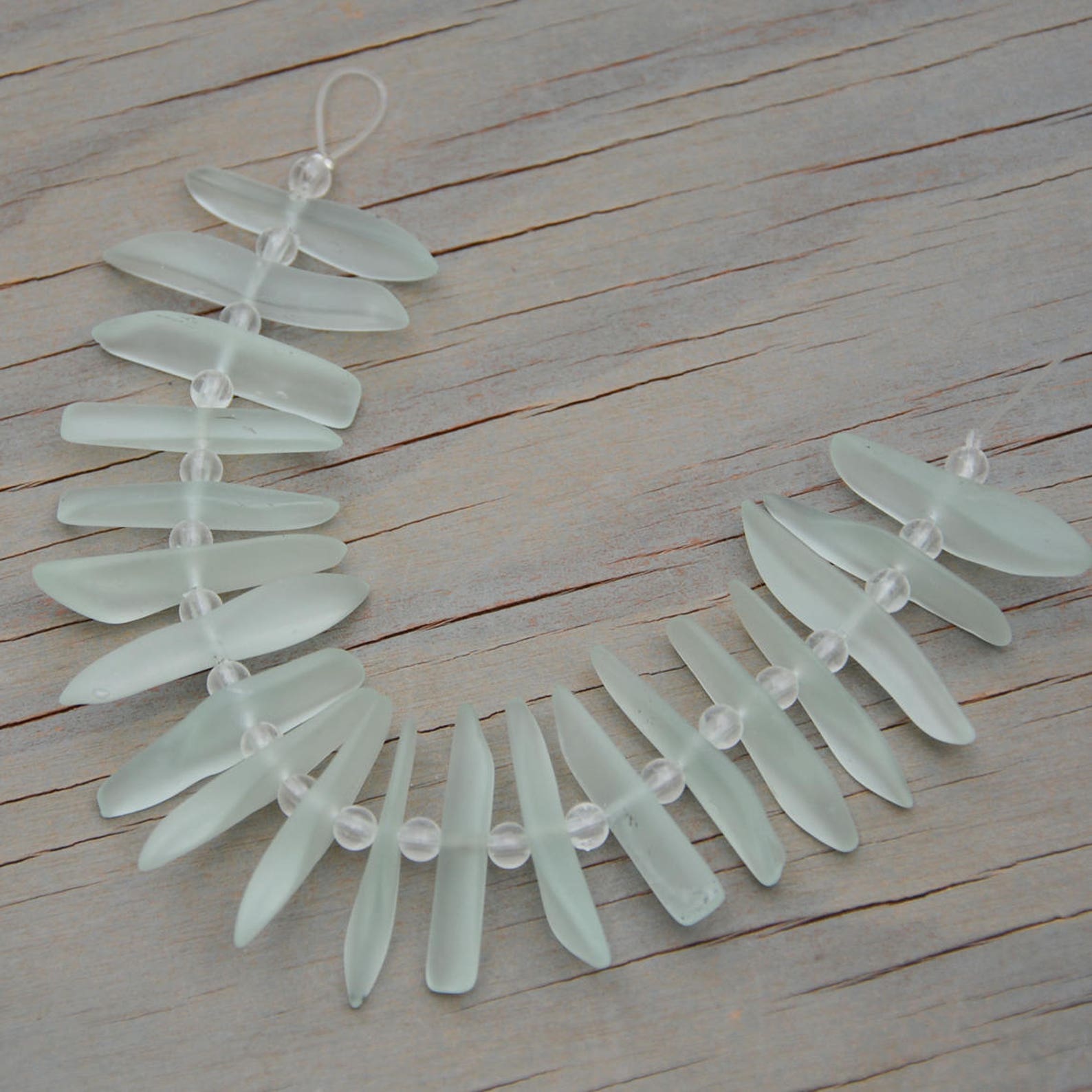 Sea Glass Fishbone Green 20/40/80pcs (4-6x20-30mm) ~jewelry Making ...