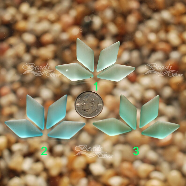 Sea Glass Mosaic Tile Cabachon SM Blue Coin 15pcs 12mm | Etsy