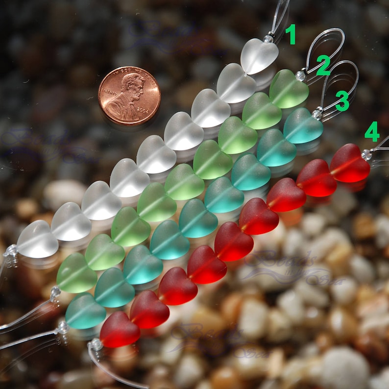 Sea Glass Heart Rainbow 9pc 12x11mm Cultured Sea Glass - Etsy