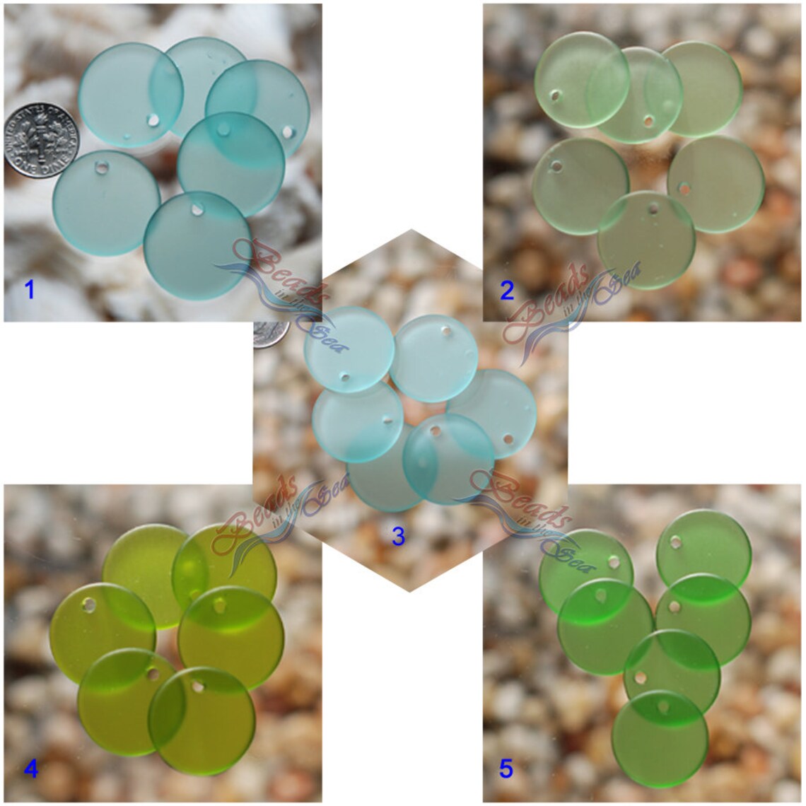 Sea Glass Coin Flat Rainbow 2pcs 25mm Flat Coin Cultured - Etsy