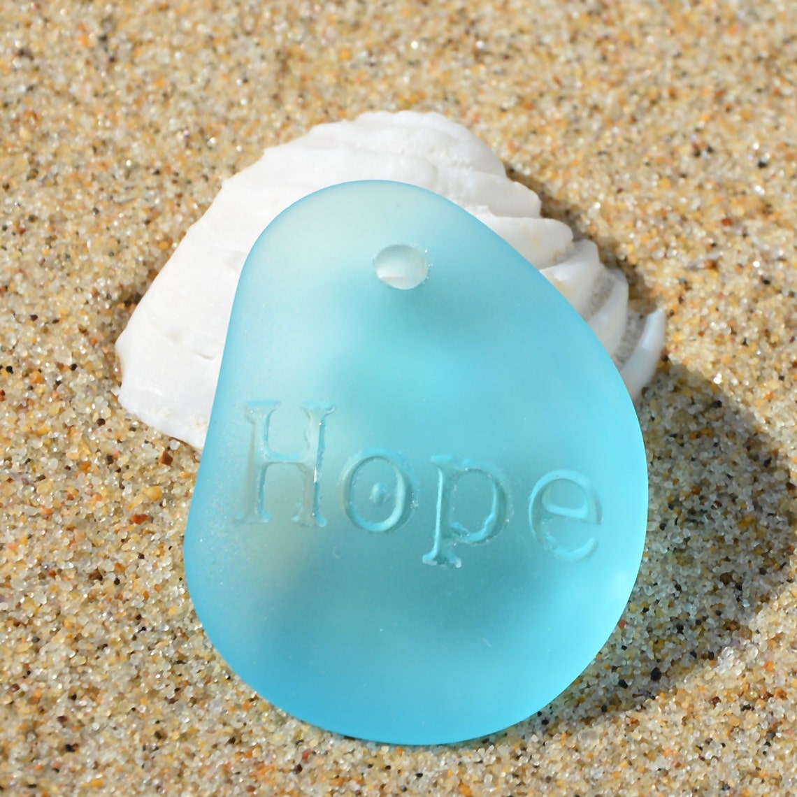 Sea Glass Hand Wired Charm 1pc 32X25mm LG Pebble | Etsy