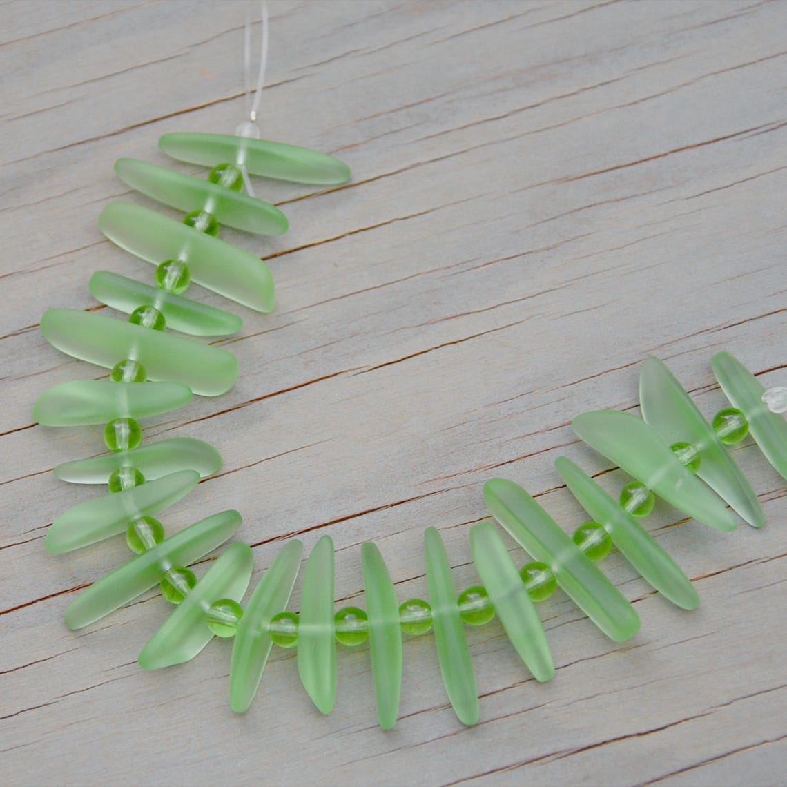Sea Glass Fishbone Green 20/40/80pcs (4-6x20-30mm) ~jewelry Making ...
