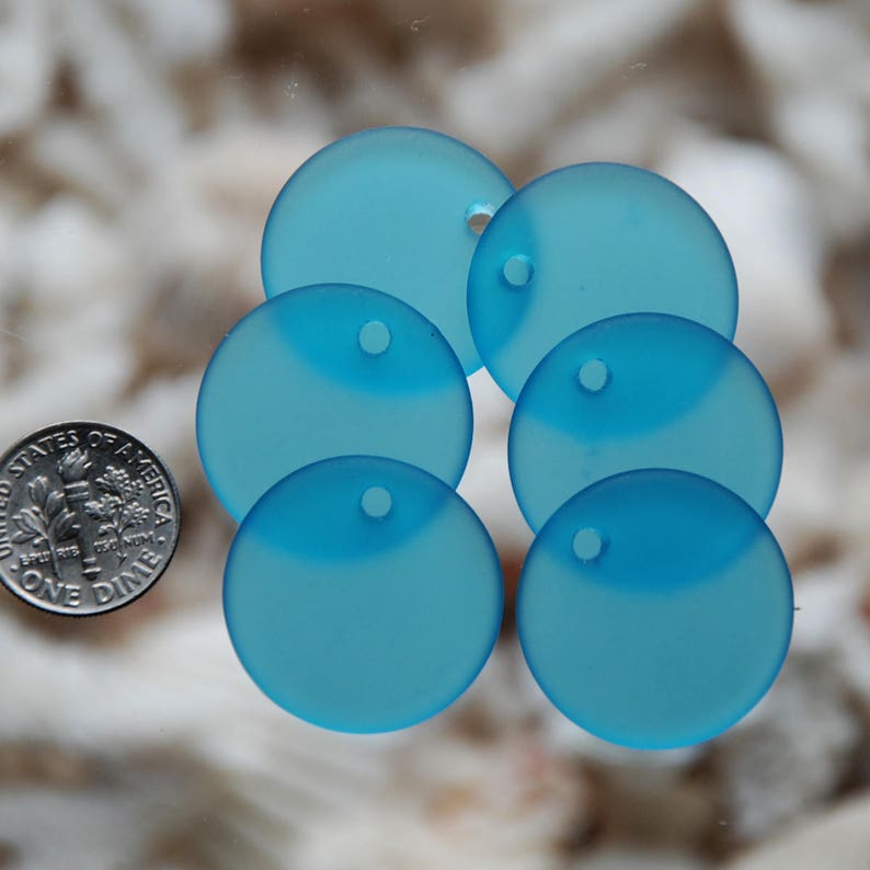 Sea Glass Coin Flat Rainbow 2pcs 25mm Flat Coin Cultured - Etsy