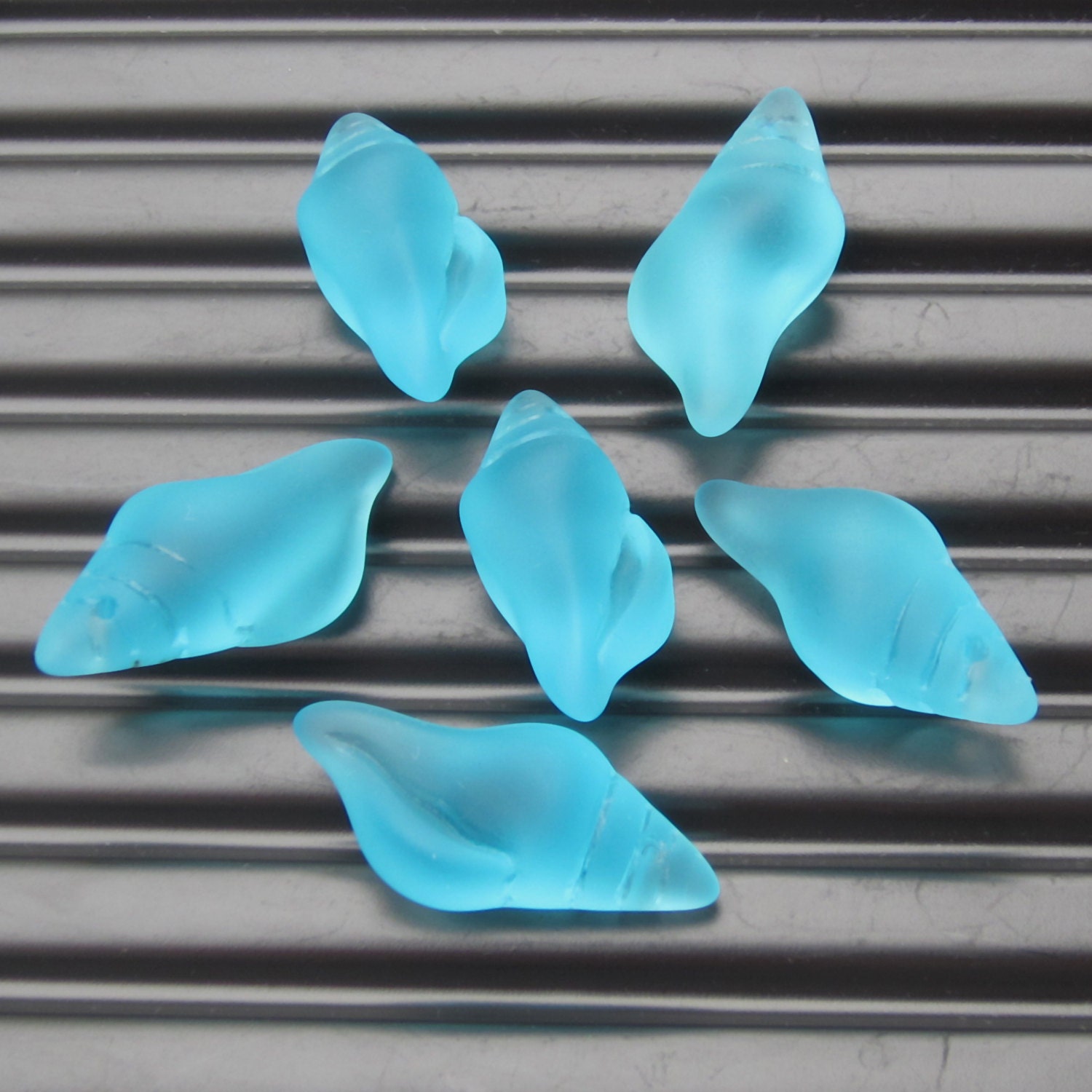 Sea Glass Mini Conch Shell Blue 2pcs 26x12mmjewelry Making - Etsy