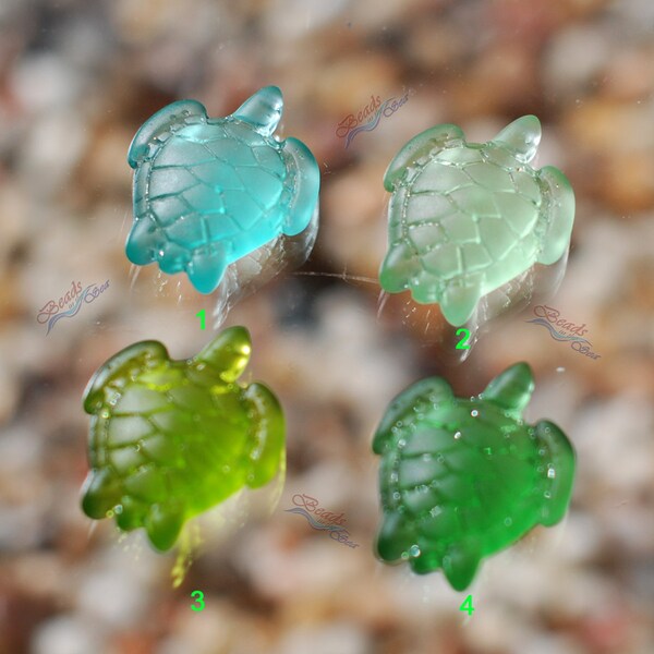 Turtle Glass Beads - Etsy