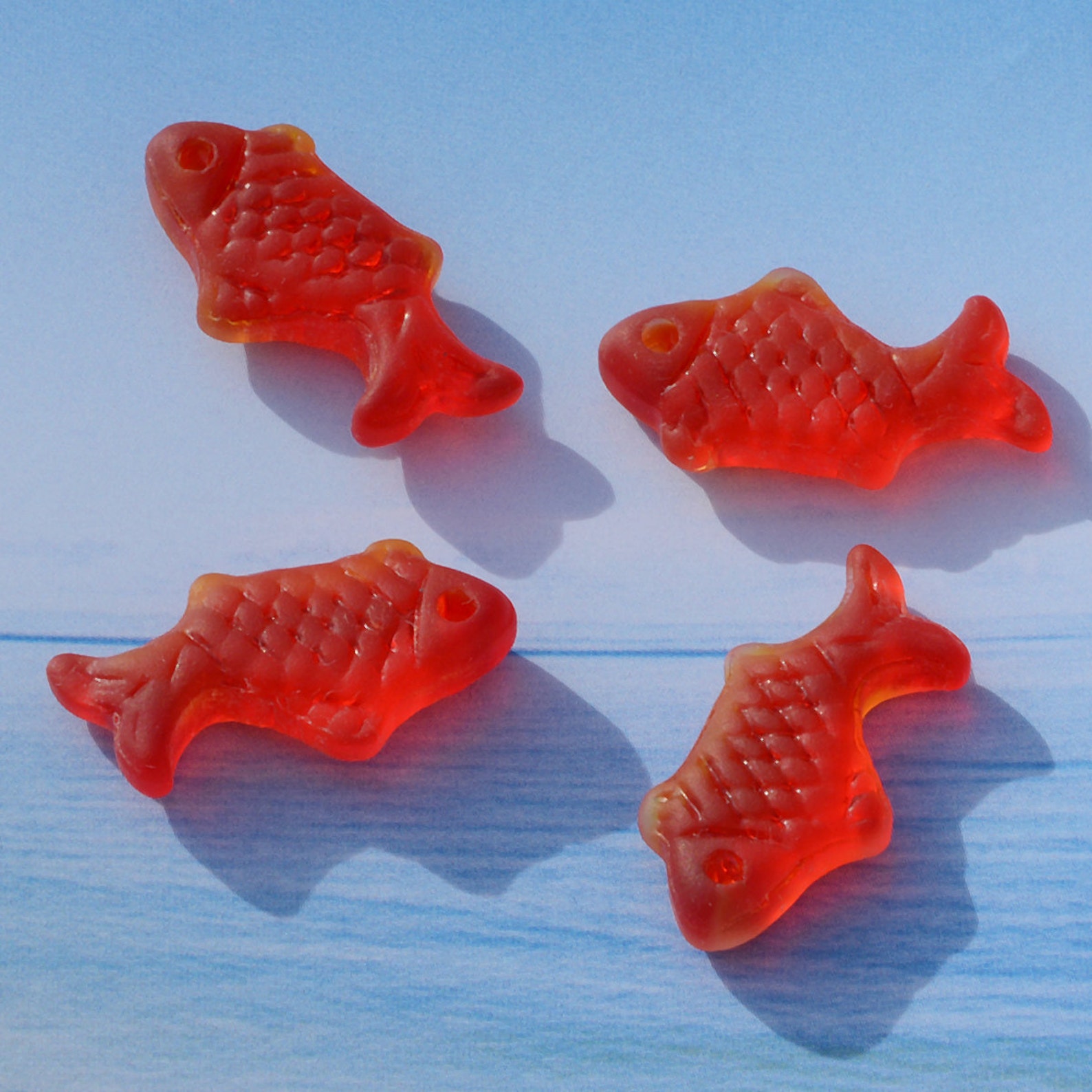 More Colors~2pcs (24x12mm) Mini Fish Cultured Sea Glass~jewelry Making ...