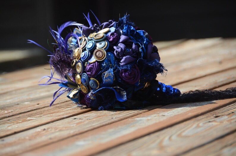 GOTHIC HANDMADE BOUQUET Celestial Wedding Bouquet Blue | Etsy