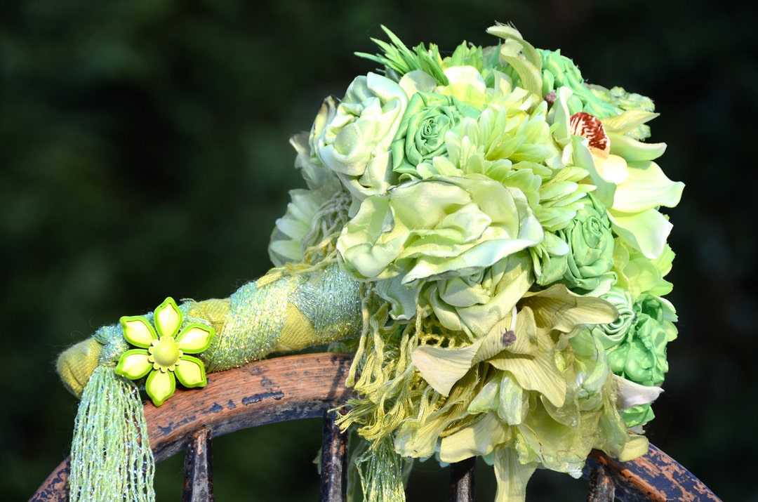 Made to Order-example Only Listing NFS | Lime Green Bridal Bouquet ...