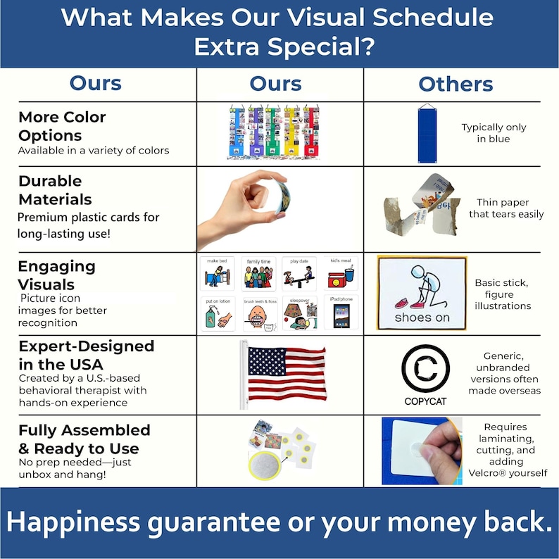 Plastic Visual Schedule for Kids | Autism Daily Routine Chart | ABA ...