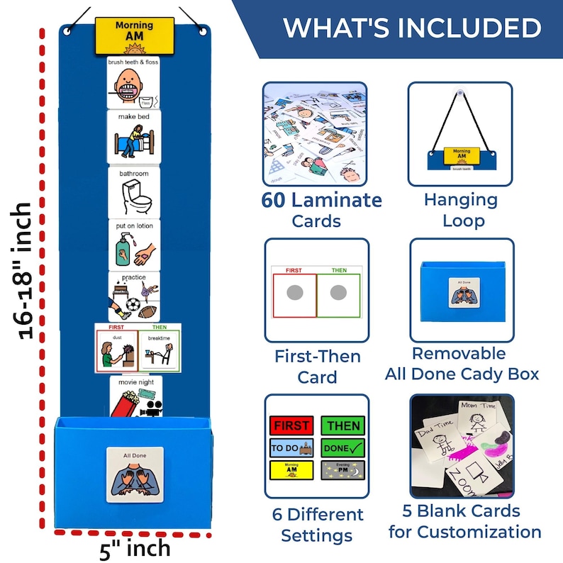 Plastic Visual Schedule for Kids | Autism Daily Routine Chart | ABA ...