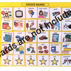 8x11 Visual Choice Board With 30 (1/2"inch) Hook Coins Attached -great ...