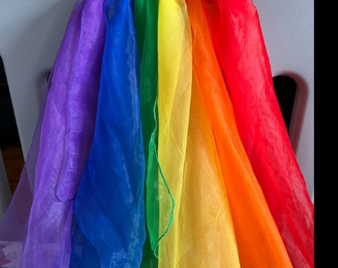 Rainbow Color Play Scarves Vegan Playsilks for Open-ended - Etsy