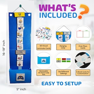 Visual Schedule & Chore Reward Chart Daily Planner With Picture Cards ...