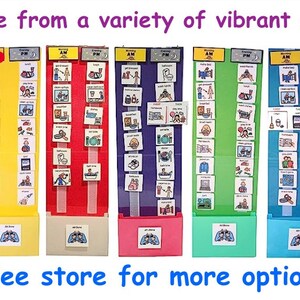 Blue Daily Visual Schedule Calendar - up to 125 Color Cards -chores ...