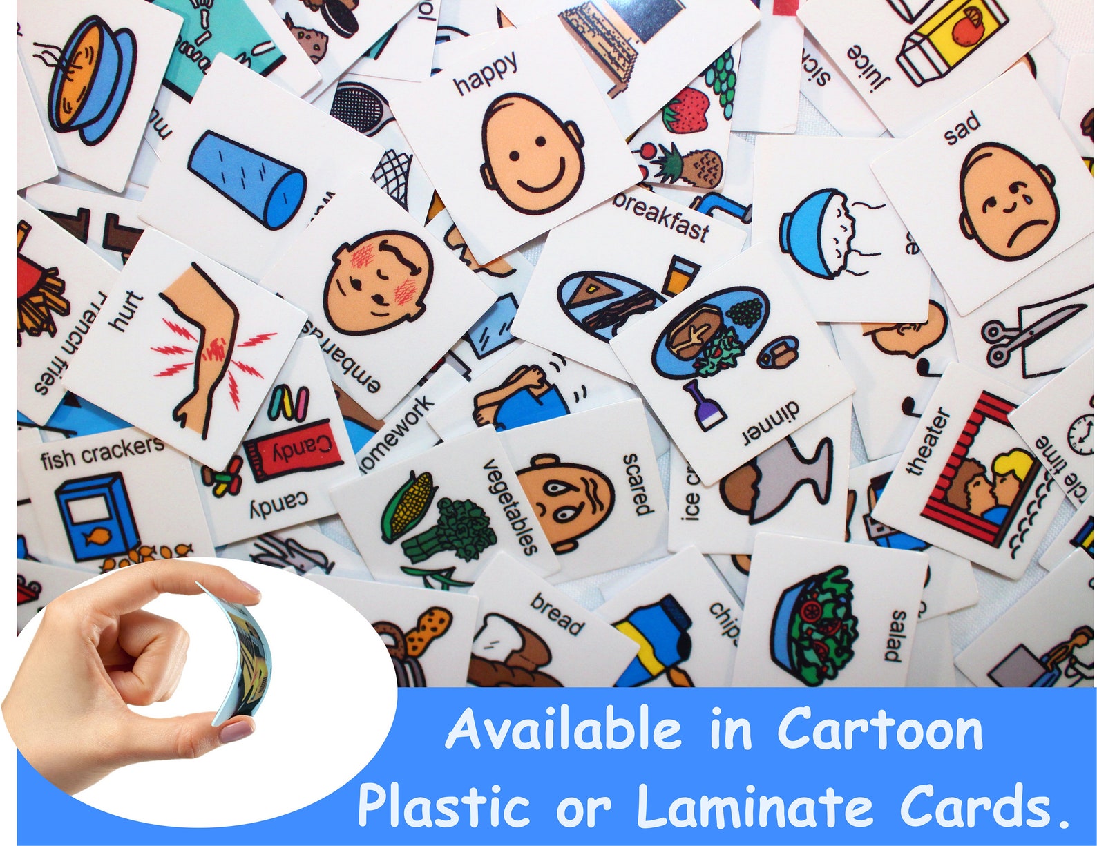 160 Loose Visual Communication Cards Symbol Autism, Speech, ADHD ...