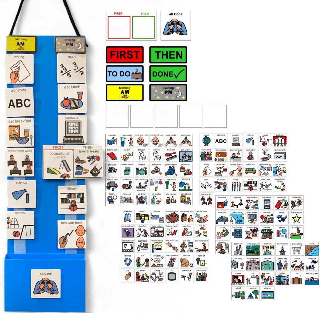 Kids Daily Visual Schedule | Autism Routine Chart With Visual Cards for ...