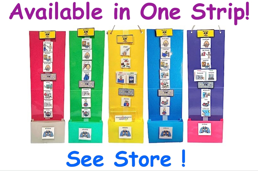 Visual Schedule & Chore Reward Chart Daily Planner With Picture Cards ...